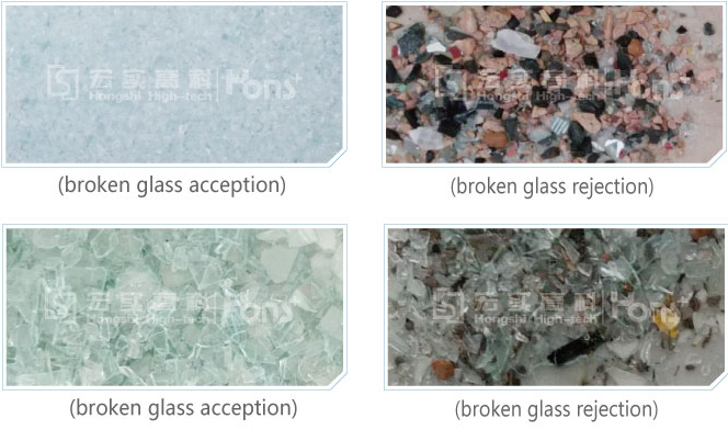 Wide Channel Broken Glass Color Sorter 500kg/H